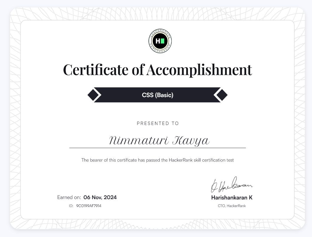 Kavya Nimmaturi on LinkedIn: #css #basics #certification #cssbasics # ... Kavya Nimmaturi on LinkedIn: #css #basics #certification #cssbasics # ...