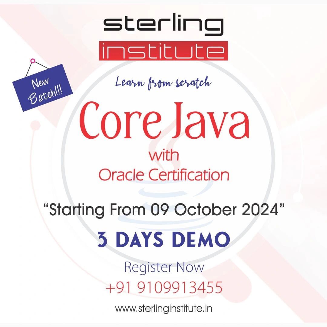 Sterling Institute on LinkedIn: #corejava #java #oracle #certification ... Sterling Institute on LinkedIn: #corejava #java #oracle #certification ...