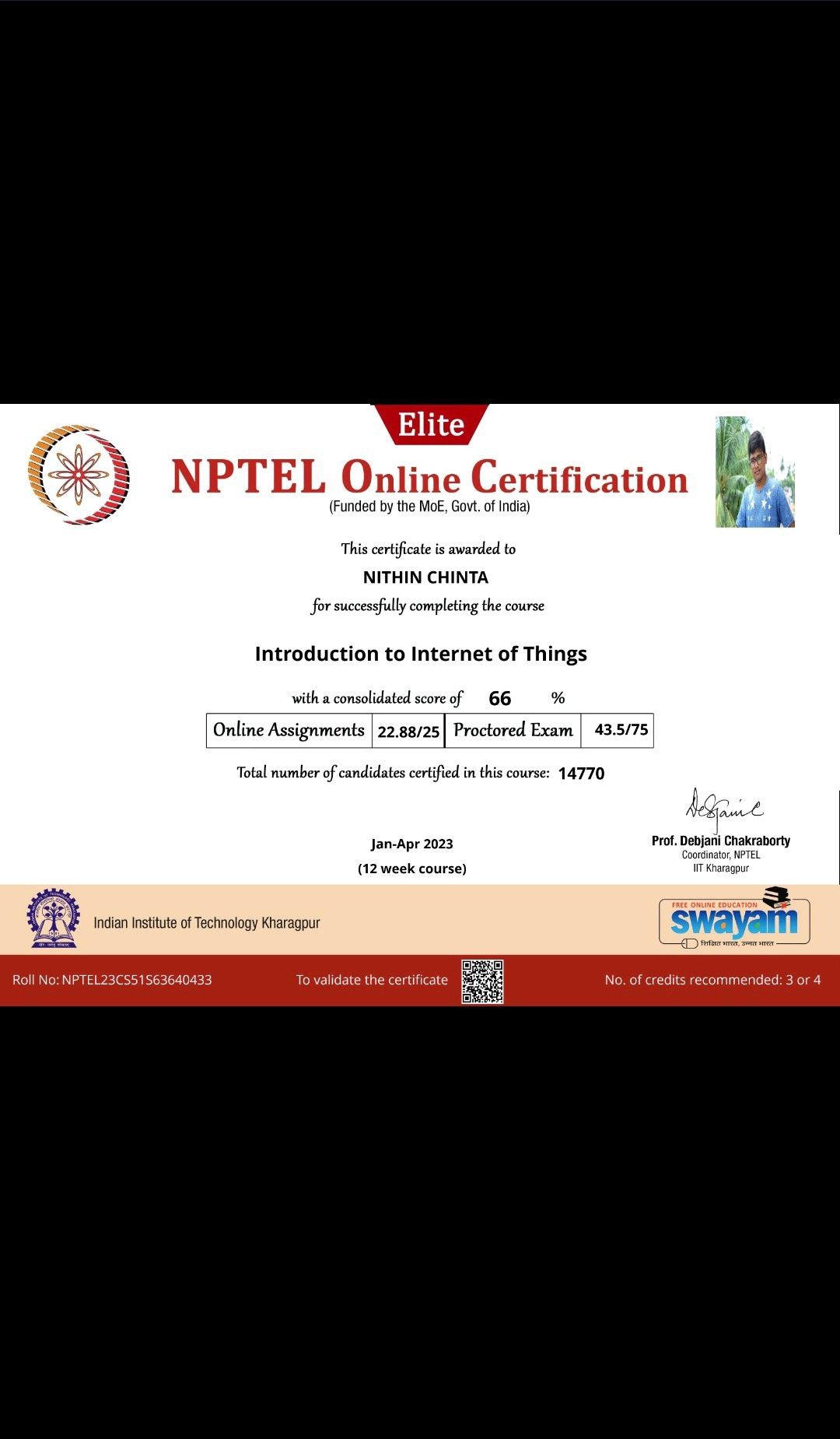 Sai Nithin Kumar Chinta on LinkedIn: I got nptel online Certification ... Sai Nithin Kumar Chinta on LinkedIn: I got nptel online Certification ...