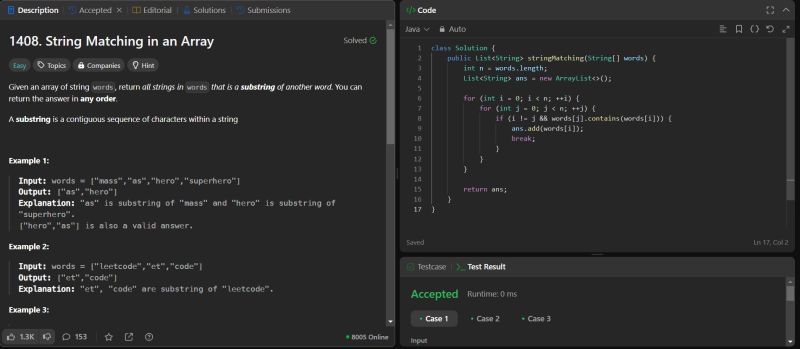 Lakshmipriya Ramesh on LinkedIn: #leetcode #stringmatching # ... Lakshmipriya Ramesh on LinkedIn: #leetcode #stringmatching # ...