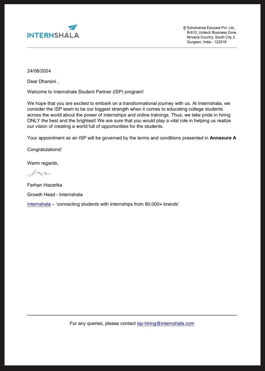 Dharsini Jagadeesan on LinkedIn: #internshala # ... Dharsini Jagadeesan on LinkedIn: #internshala # ...