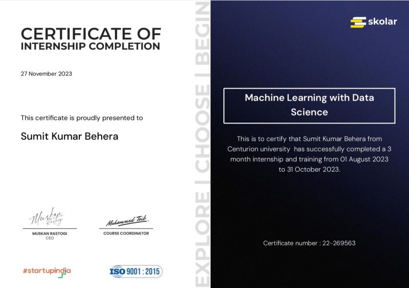 Sumit Behera on LinkedIn: skolar machine learning internship Sumit Behera on LinkedIn: skolar machine learning internship