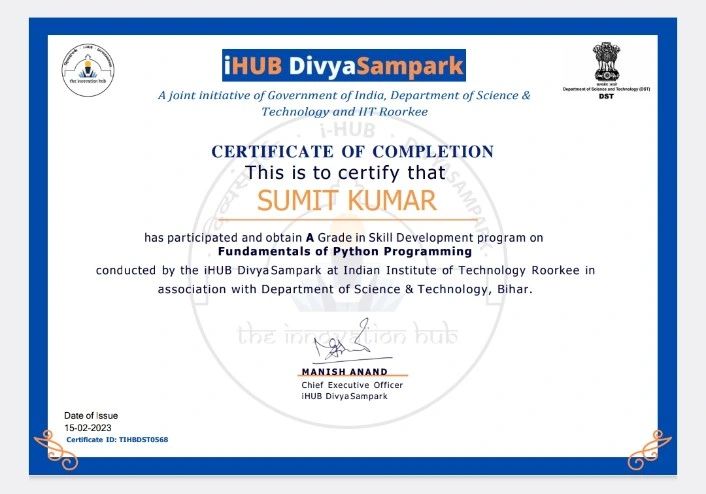 SUMIT KUMAR on LinkedIn: FUNDAMENTALS OF PYTHON PROGRAMMING SUMIT KUMAR on LinkedIn: FUNDAMENTALS OF PYTHON PROGRAMMING