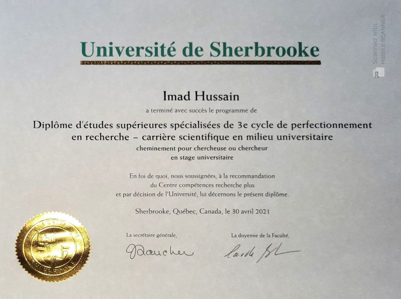 Imad Hussain on LinkedIn: Completed two post PhD diplomas 1. Perfection ... Imad Hussain on LinkedIn: Completed two post PhD diplomas 1. Perfection ...