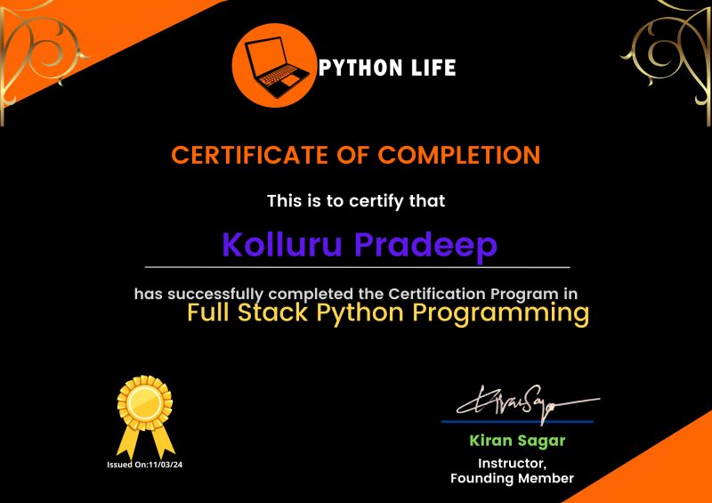 kolluru pradeep on LinkedIn: python full stack developer kolluru pradeep on LinkedIn: python full stack developer