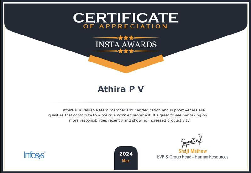 Athira Pv on LinkedIn: #infy #infosys Athira Pv on LinkedIn: #infy #infosys