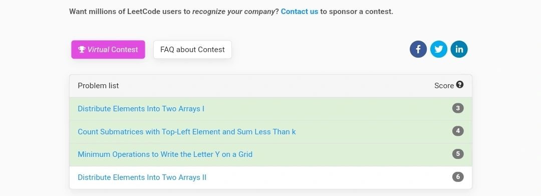Veeresh kumar Y M on LinkedIn: #leetcode #codingcontest #weeklychallenge Veeresh kumar Y M on LinkedIn: #leetcode #codingcontest #weeklychallenge