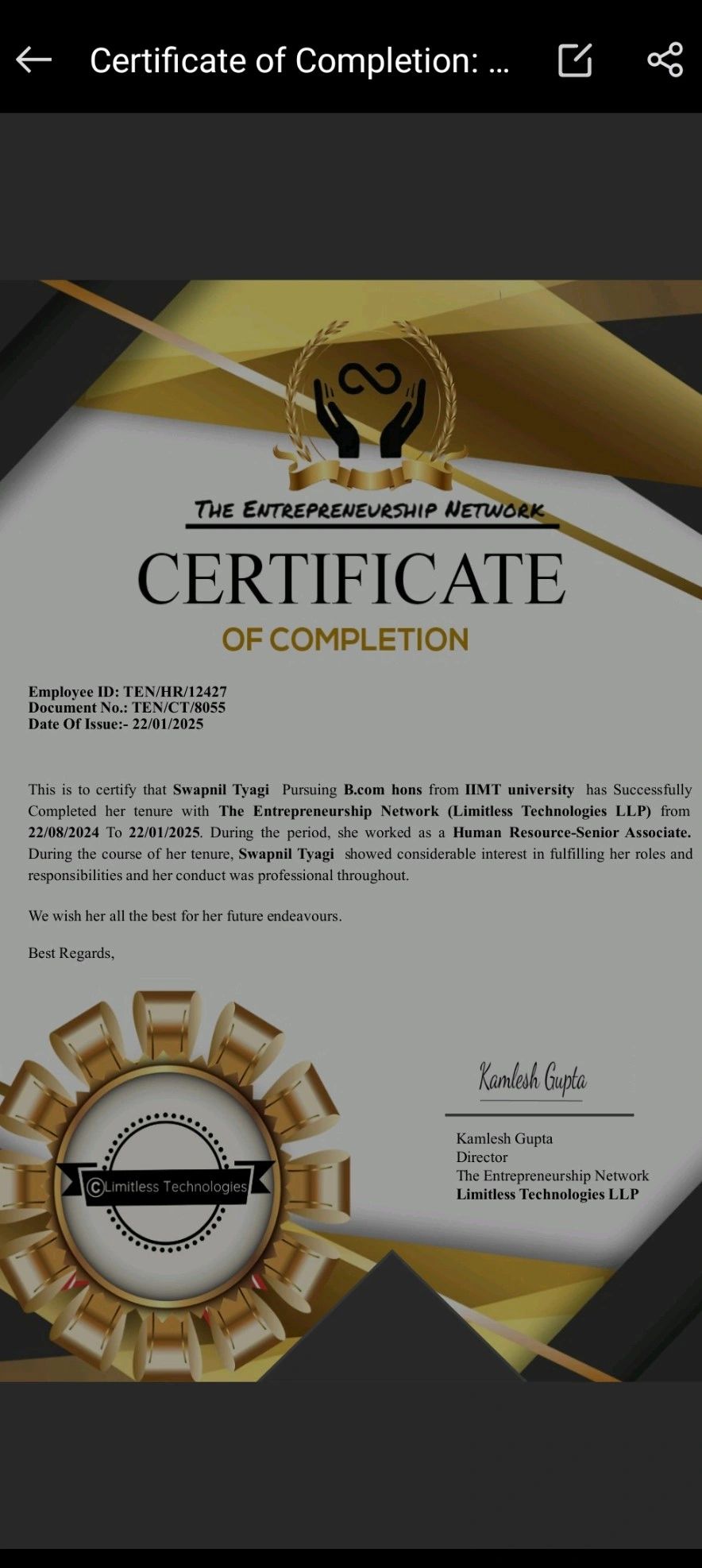 #completed #internship #humanresource | Swapnil Tyagi #completed #internship #humanresource | Swapnil Tyagi