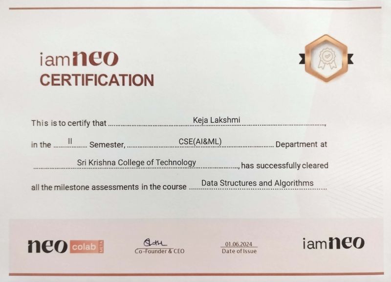 Keja Lakshmi on LinkedIn: #datastructures #algorithms #iamneo # ... Keja Lakshmi on LinkedIn: #datastructures #algorithms #iamneo # ...