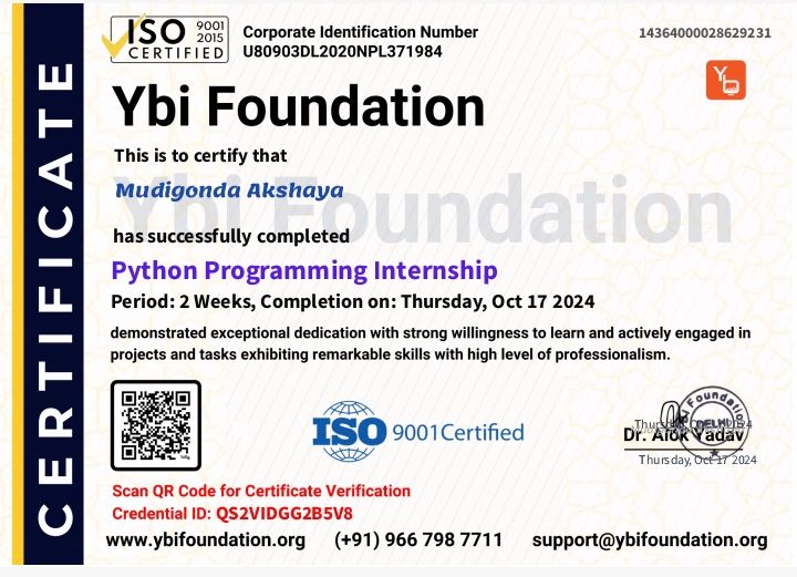 MUDIGONDA AKSHAYA on LinkedIn: #python #programming #internship # ... MUDIGONDA AKSHAYA on LinkedIn: #python #programming #internship # ...