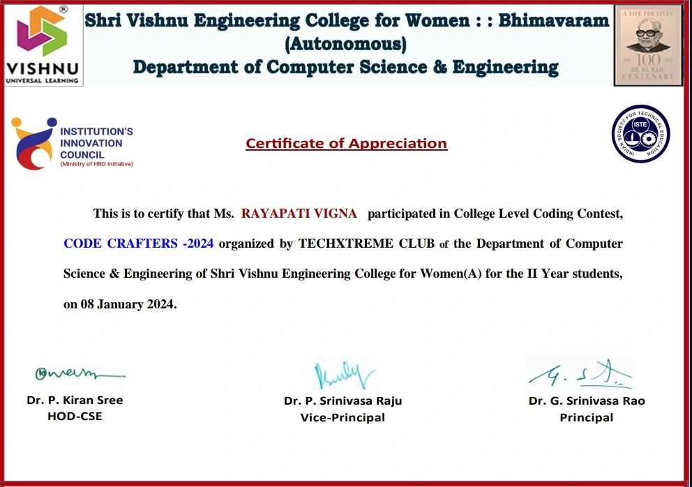 Vigna Rayapati on LinkedIn: #coding #codingcontest Vigna Rayapati on LinkedIn: #coding #codingcontest