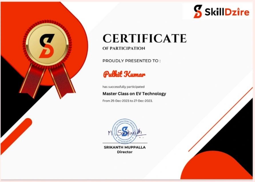Successfully completed a Three days Master Class on EV Technology ... Successfully completed a Three days Master Class on EV Technology ...
