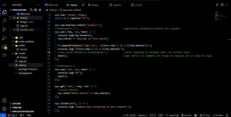 Simran Sahani on LinkedIn: 🔉 I explored the concept of middleware in ... Simran Sahani on LinkedIn: 🔉 I explored the concept of middleware in ...