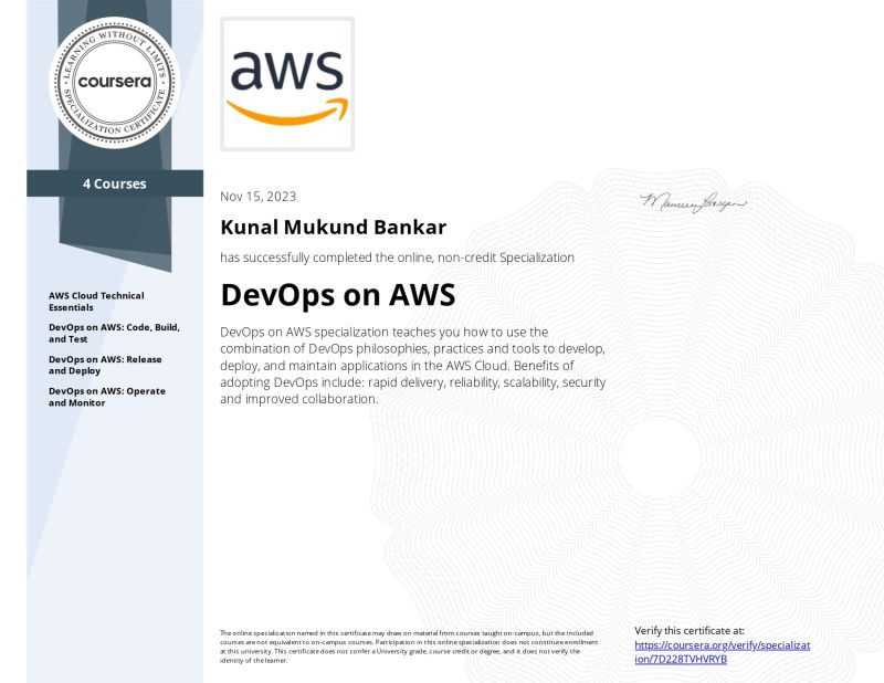 Kunal Bankar on LinkedIn: #devops #aws #certifiedprofessional # ... Kunal Bankar on LinkedIn: #devops #aws #certifiedprofessional # ...