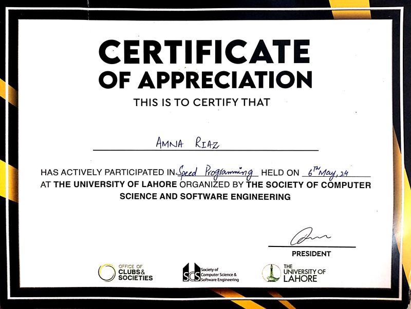 I participated in the I participated in the