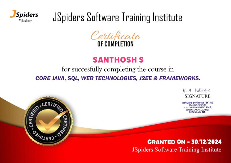 Santhosh Sundharam on LinkedIn: #javafullstackdevelopment #corejava # ... Santhosh Sundharam on LinkedIn: #javafullstackdevelopment #corejava # ...