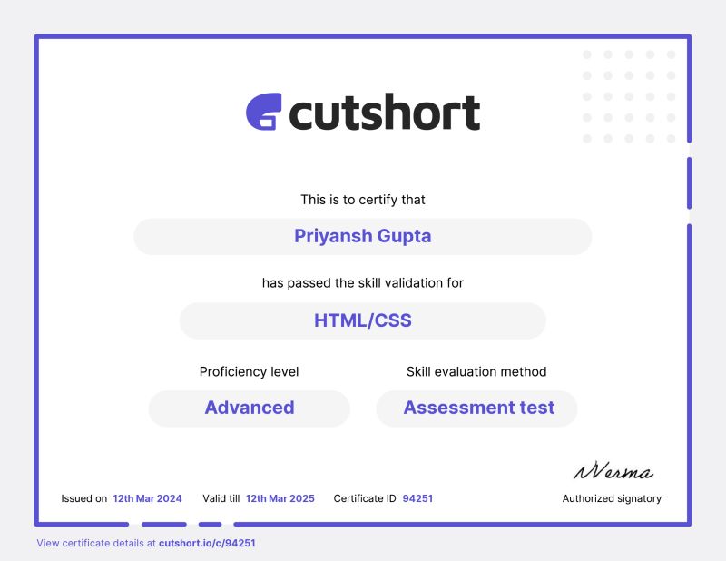 Priyansh - on LinkedIn: #html #css #webdevelopment #certification # ... Priyansh - on LinkedIn: #html #css #webdevelopment #certification # ...