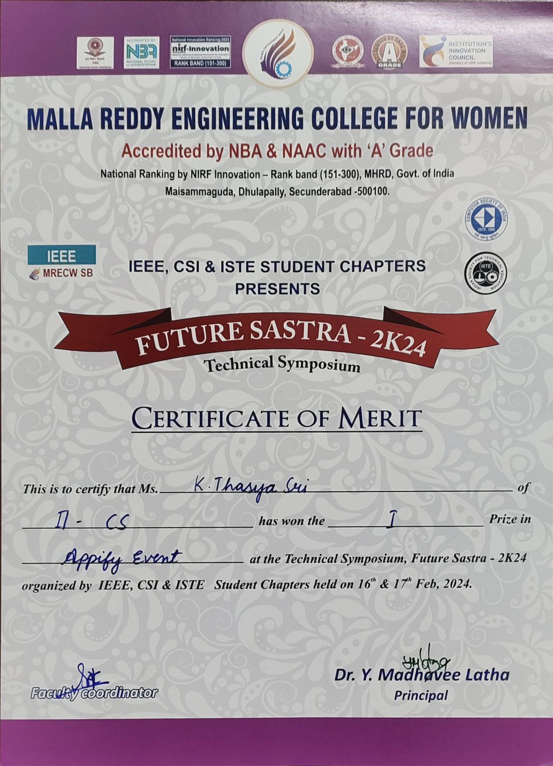 Thasya Sri Khandrika on LinkedIn: #techsymposium #firstprize # ... Thasya Sri Khandrika on LinkedIn: #techsymposium #firstprize # ...