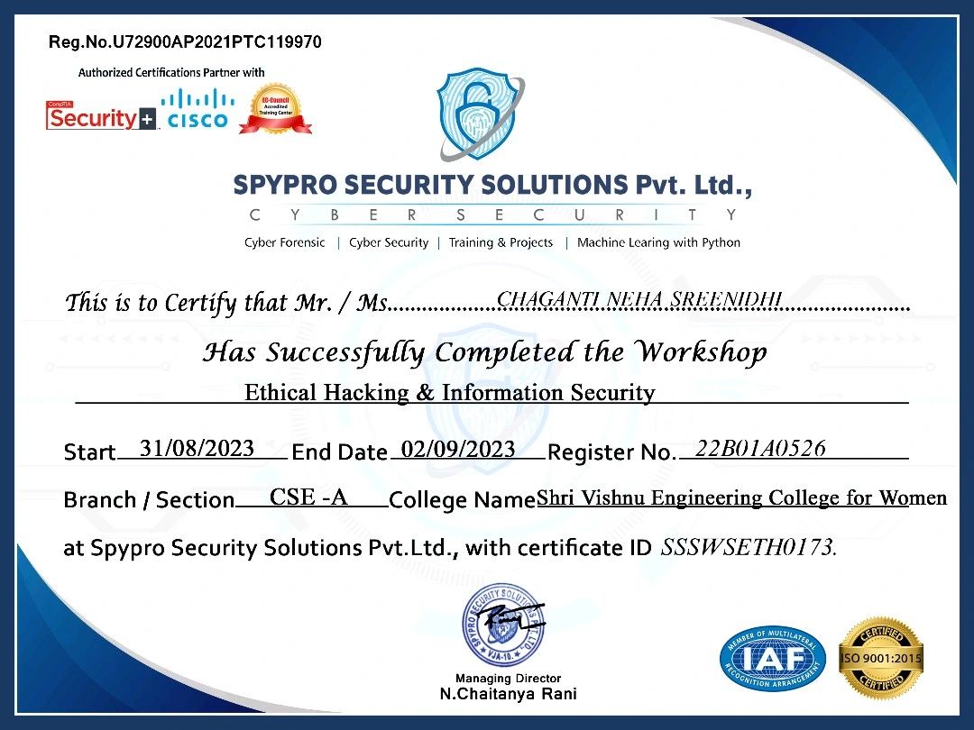 Chaganti Neha Sreenidhi on LinkedIn: #csedepartment # ... Chaganti Neha Sreenidhi on LinkedIn: #csedepartment # ...