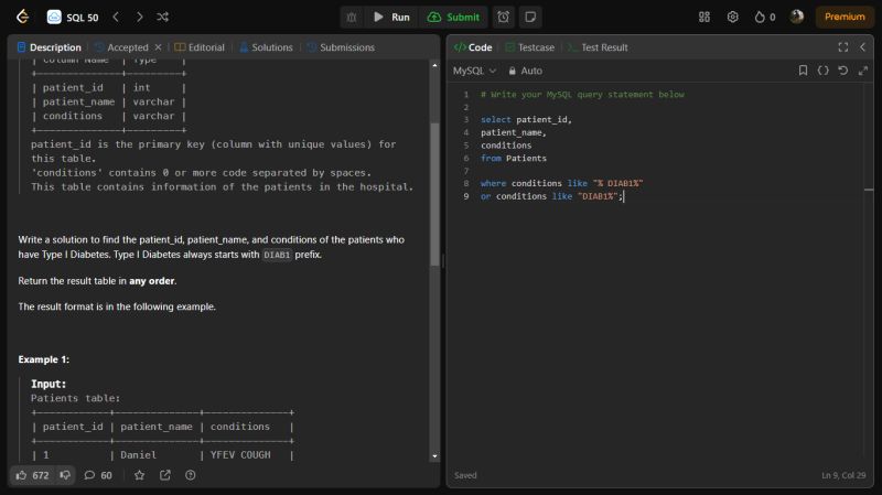 Udit Namdev on LinkedIn: #sql #100daysofcode #leetcode #healthcaredata ... Udit Namdev on LinkedIn: #sql #100daysofcode #leetcode #healthcaredata ...