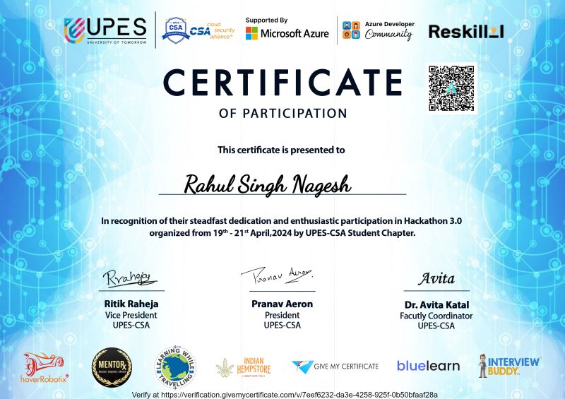 Rahul Singh Nagesh on LinkedIn: #csahackathon #teamwork #innovation # ... Rahul Singh Nagesh on LinkedIn: #csahackathon #teamwork #innovation # ...