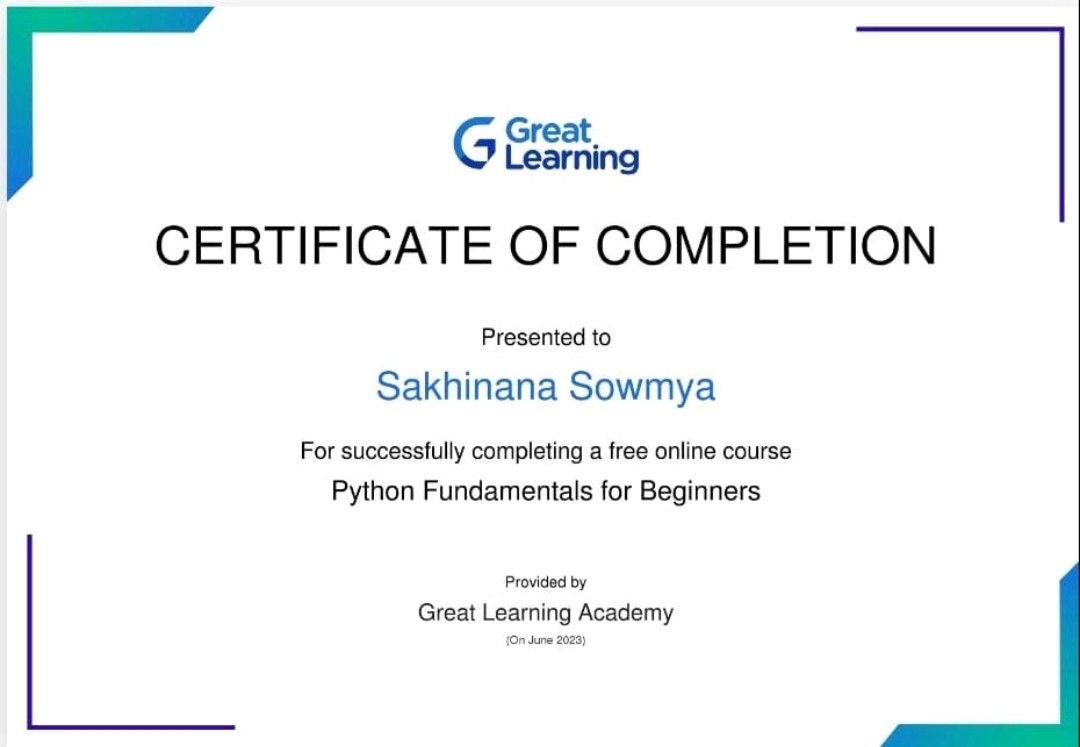 Sakhinana Sowmya on LinkedIn: The joy of coding Python should be in ... Sakhinana Sowmya on LinkedIn: The joy of coding Python should be in ...