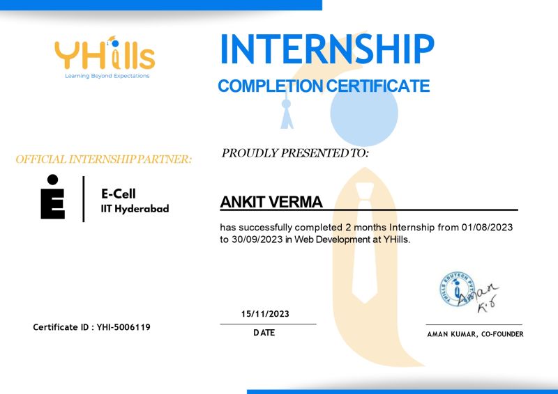 Ankit Verma on LinkedIn: #webdevelopment #connect #internshipexperience ... Ankit Verma on LinkedIn: #webdevelopment #connect #internshipexperience ...