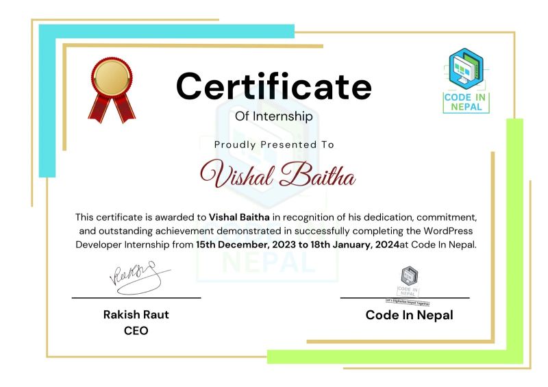 Vishal Baitha on LinkedIn: I have successfully completed my internship ... Vishal Baitha on LinkedIn: I have successfully completed my internship ...