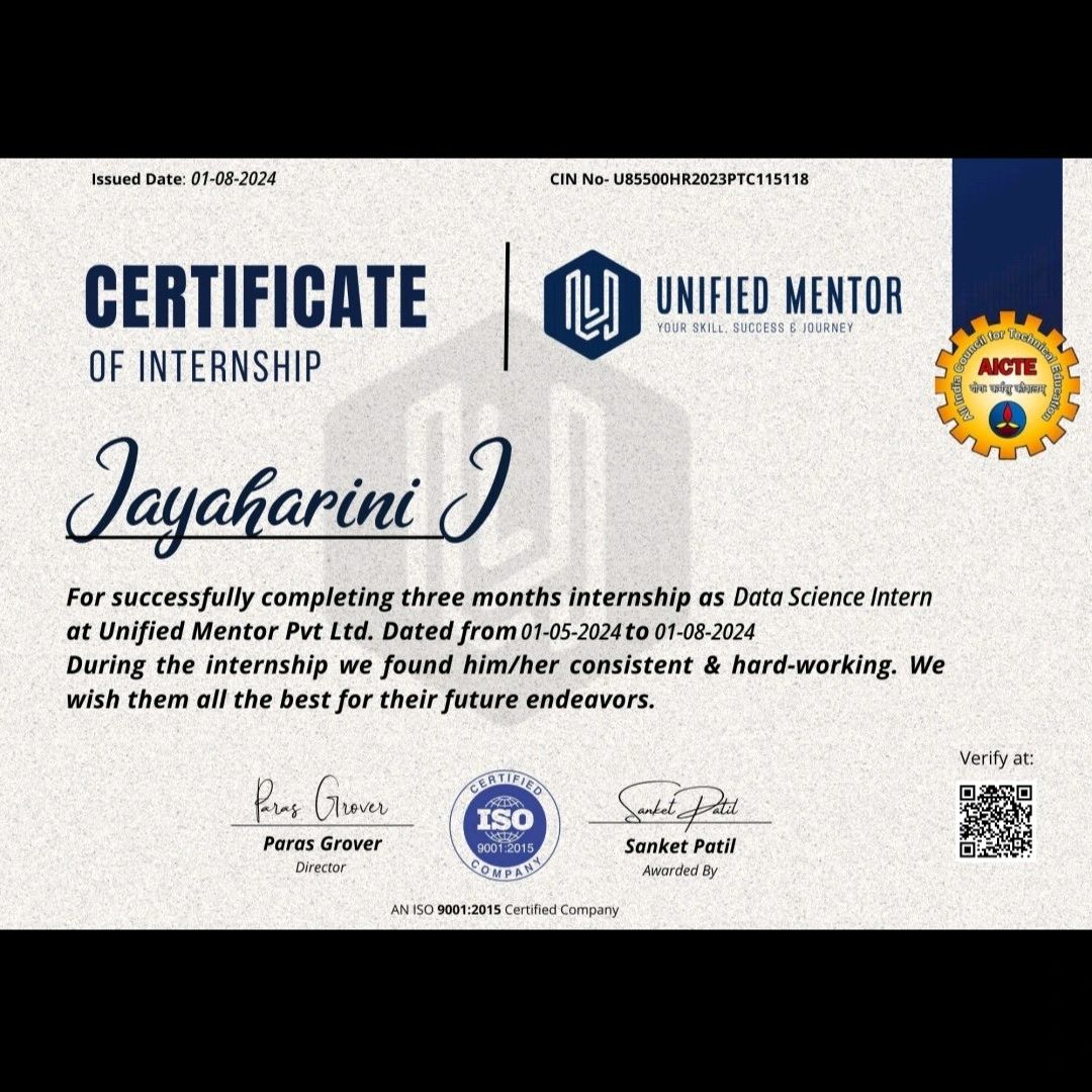 Jayaharini J on LinkedIn: #datascience #internship #aicte # ... Jayaharini J on LinkedIn: #datascience #internship #aicte # ...