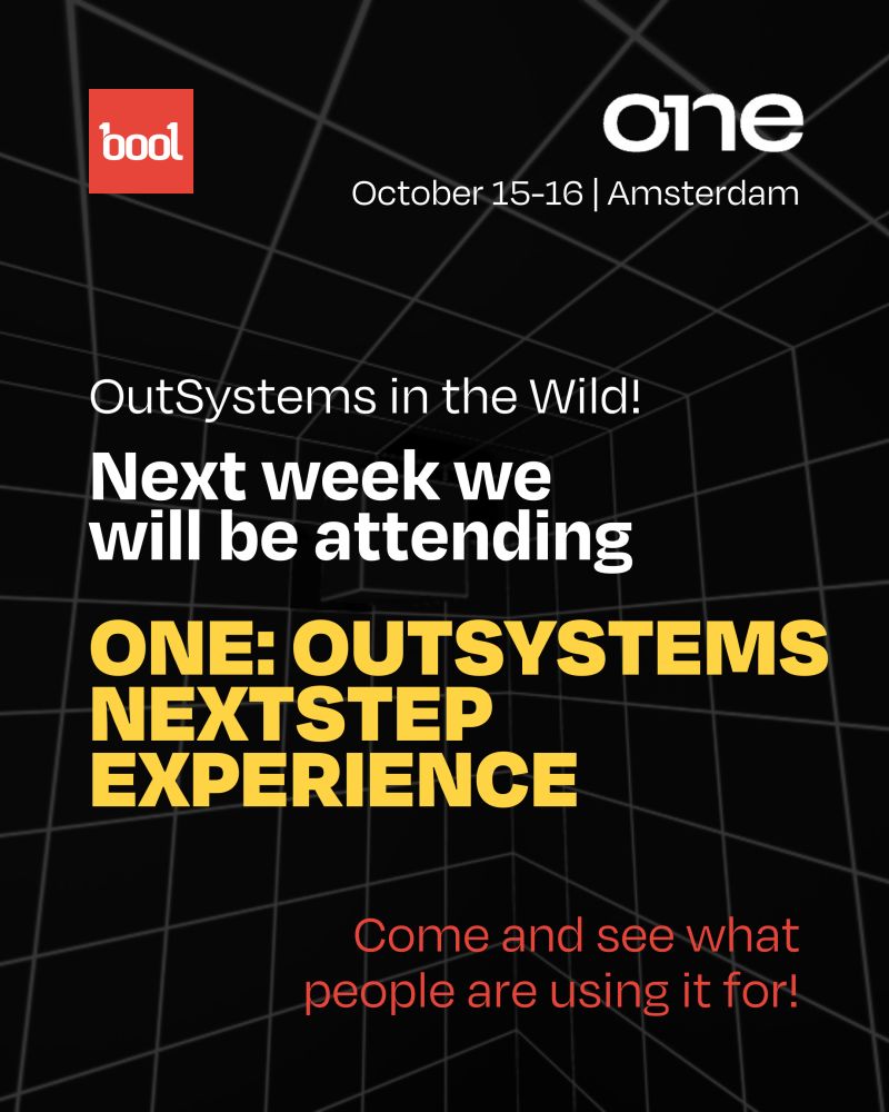 Bool on LinkedIn: Next week bool team will be attending One: OutSystems ... Bool on LinkedIn: Next week bool team will be attending One: OutSystems ...