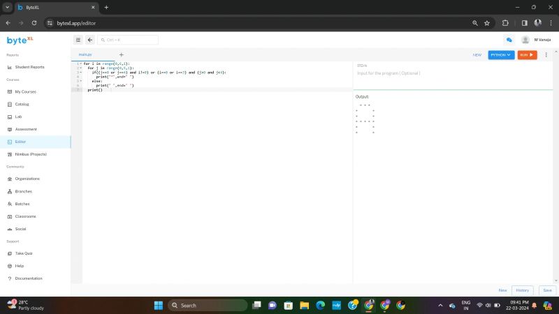 Vanaja Medam on LinkedIn: print A pattern using python Vanaja Medam on LinkedIn: print A pattern using python