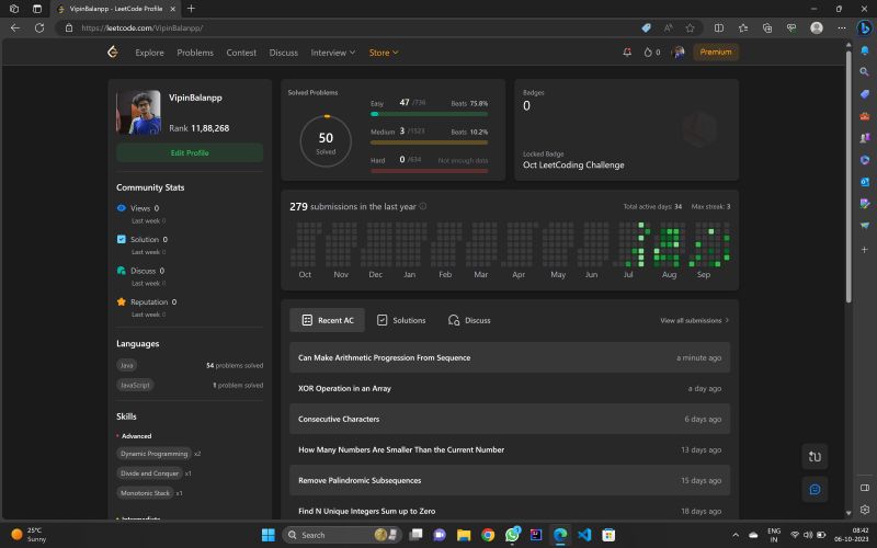 Vipin Balan on LinkedIn: #leetcode #codingjourney #firstmilestone # ... Vipin Balan on LinkedIn: #leetcode #codingjourney #firstmilestone # ...