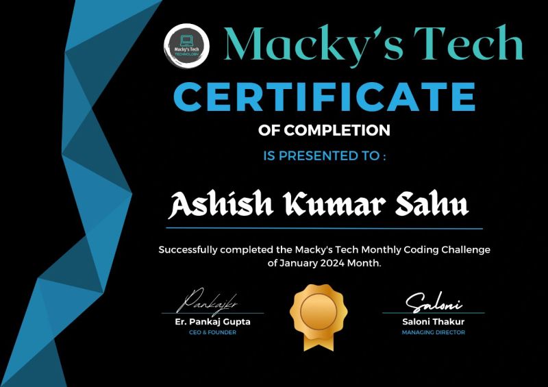 Ashish Kumar Sahu on LinkedIn: #codingchallenge #mackystech # ... Ashish Kumar Sahu on LinkedIn: #codingchallenge #mackystech # ...