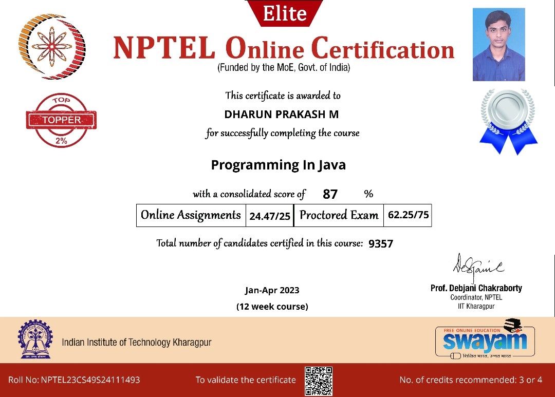 #javaprogramming #nptel #keeplearning #programming | Dharun Prakash M #javaprogramming #nptel #keeplearning #programming | Dharun Prakash M