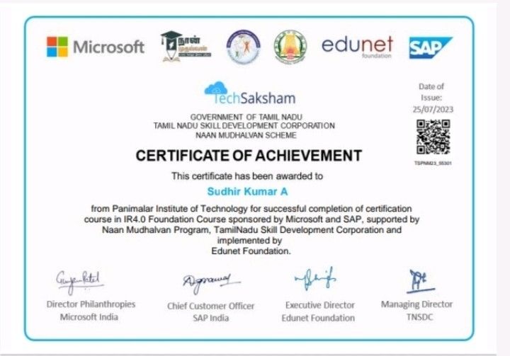 Sudhir Kumar A on LinkedIn: #microsoft #naanmudhalvan #techsaksham Sudhir Kumar A on LinkedIn: #microsoft #naanmudhalvan #techsaksham