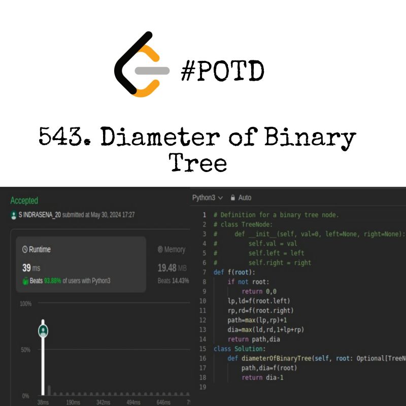 S. INDRASENA on LinkedIn: #leetcode #python #dsa #diameter #binarytree ... S. INDRASENA on LinkedIn: #leetcode #python #dsa #diameter #binarytree ...