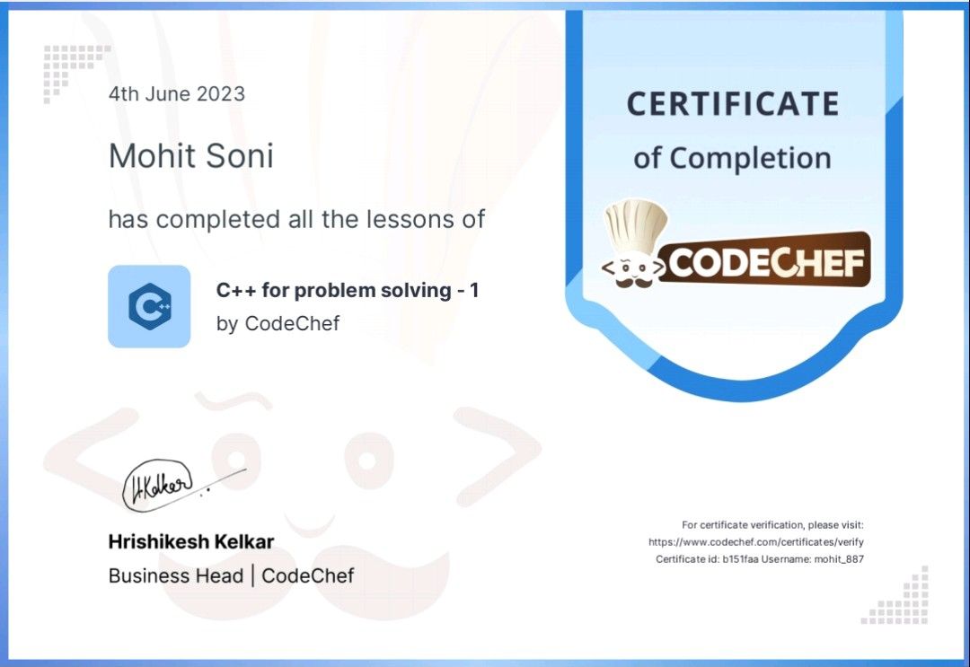 Mohit Soni on LinkedIn: #c #problemsolvingskills #codechef Mohit Soni on LinkedIn: #c #problemsolvingskills #codechef