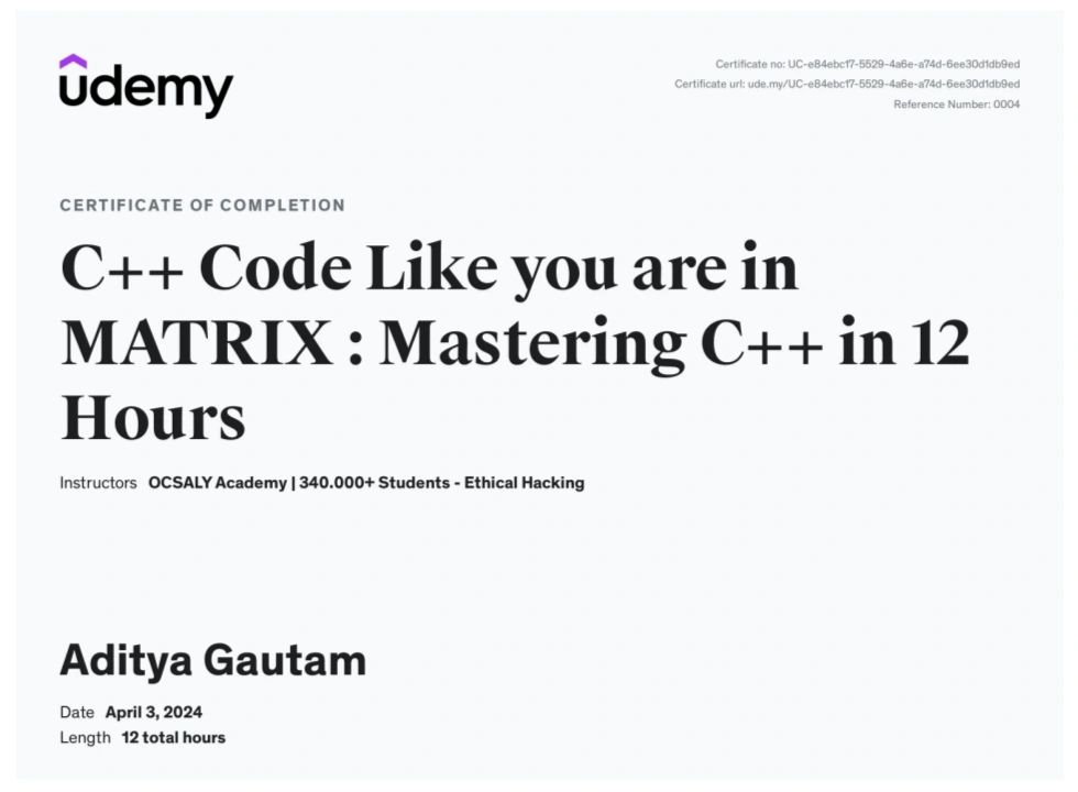 Aditya Gautam on LinkedIn: #cplusplus #codingjourney #udemy #techskills ... Aditya Gautam on LinkedIn: #cplusplus #codingjourney #udemy #techskills ...