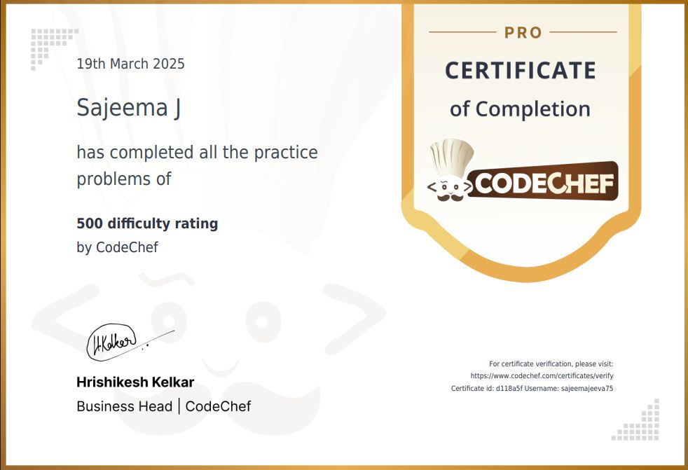 #codechef #problemsolving #logicalthinking #keeplearning… | SAJEEMA J #codechef #problemsolving #logicalthinking #keeplearning… | SAJEEMA J