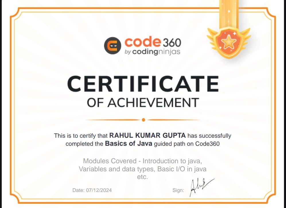 Rahul Kumar Gupta on LinkedIn: #codingninjas #javaprogramming # ... Rahul Kumar Gupta on LinkedIn: #codingninjas #javaprogramming # ...