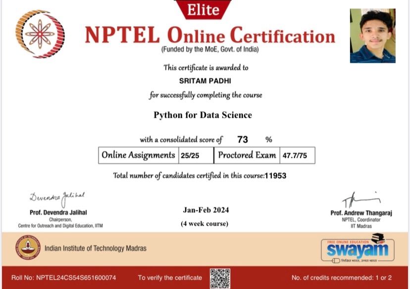 #nptel #iitmadras | Sritam Padhi #nptel #iitmadras | Sritam Padhi