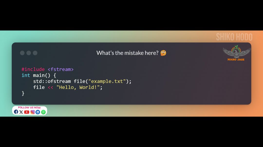 Maho Jase IT on LinkedIn: #filehandling #cplusplus #programmingbasics # ... Maho Jase IT on LinkedIn: #filehandling #cplusplus #programmingbasics # ...