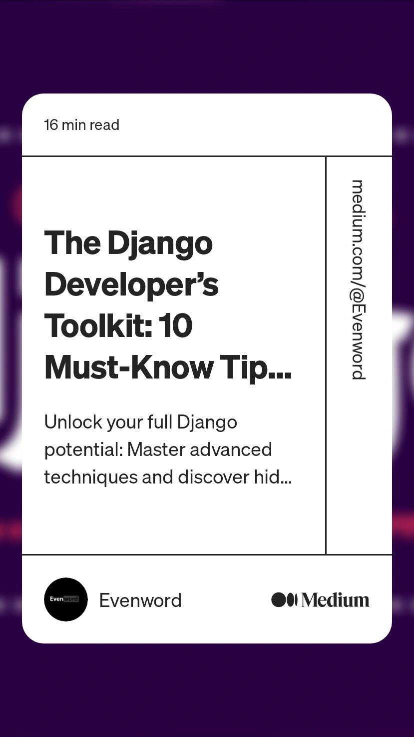 Antony Arevalo on LinkedIn: Django basic concepts https://lnkd.in/gTdpDqdb Antony Arevalo on LinkedIn: Django basic concepts https://lnkd.in/gTdpDqdb