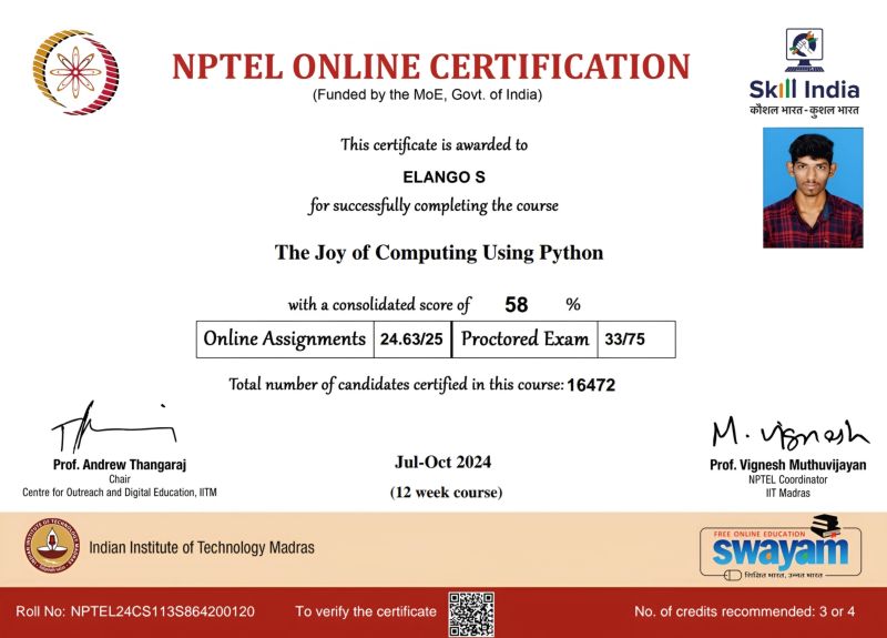 Elango Selvaraj on LinkedIn: #python #learningjourney #iitmadras # ... Elango Selvaraj on LinkedIn: #python #learningjourney #iitmadras # ...