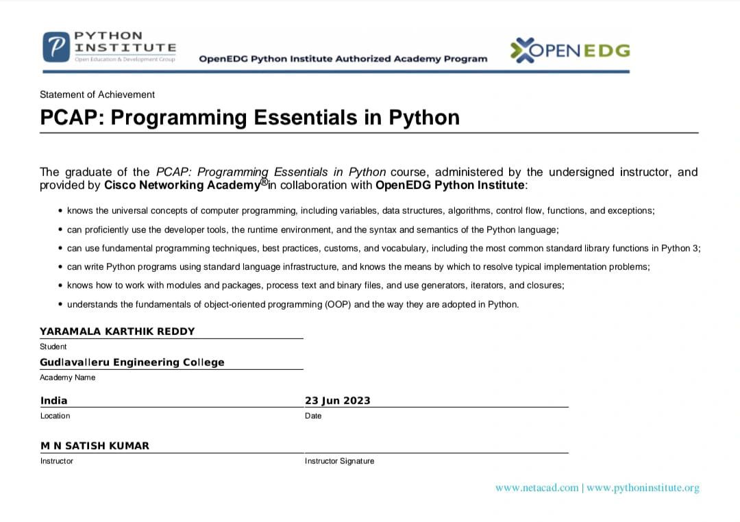 YARAMALA KARTHIK REDDY on LinkedIn: #pythonprogramming #programming # ... YARAMALA KARTHIK REDDY on LinkedIn: #pythonprogramming #programming # ...