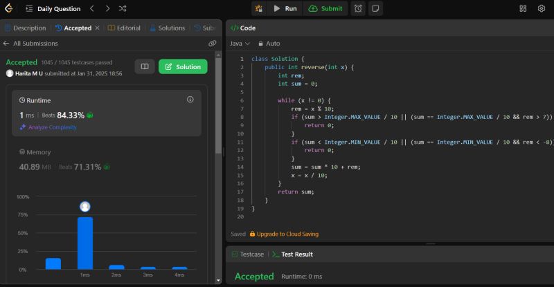 #100daysofleetcode #leetcode #codingchallenge #day4 #java | Harita M U #100daysofleetcode #leetcode #codingchallenge #day4 #java | Harita M U