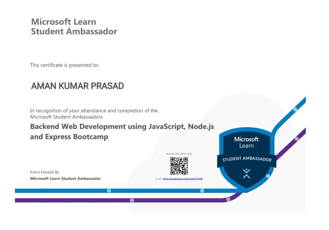 Aman Kumar Prasad on LinkedIn: Conquered the Backend Web Development ... Aman Kumar Prasad on LinkedIn: Conquered the Backend Web Development ...