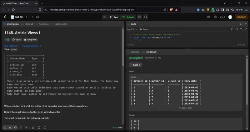 Arjun Dixit on LinkedIn: #101daysofdatascience #sql #leetcode # ... Arjun Dixit on LinkedIn: #101daysofdatascience #sql #leetcode # ...