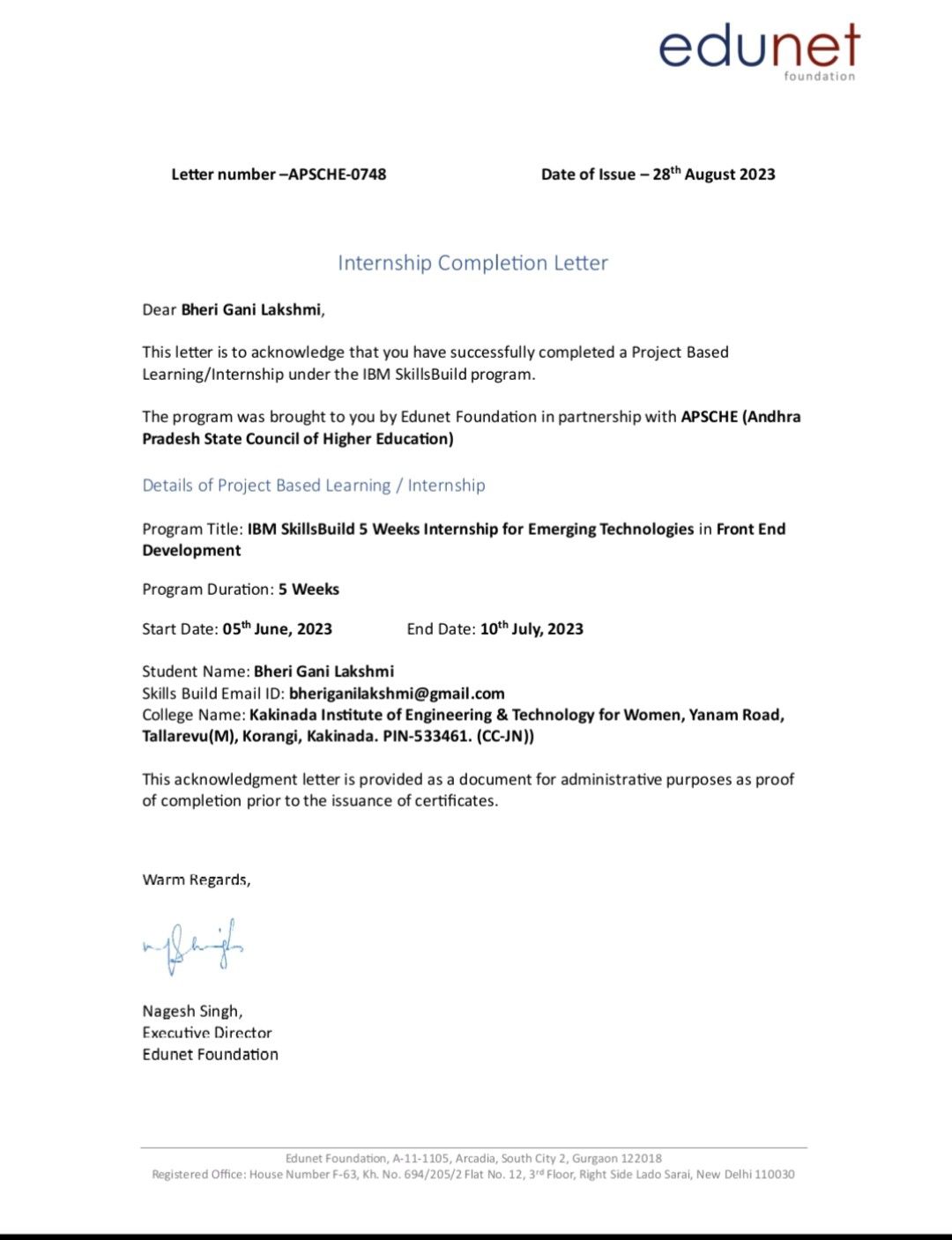 Gani lakshmi Bheri on LinkedIn: #edunet Gani lakshmi Bheri on LinkedIn: #edunet