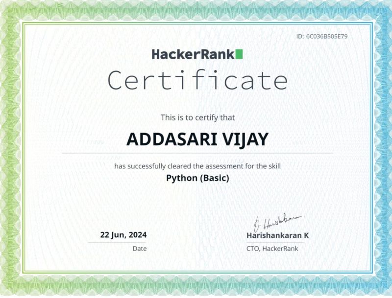 ADDASARI VIJAY on LinkedIn: #python #hackerrank #coding #learning # ... ADDASARI VIJAY on LinkedIn: #python #hackerrank #coding #learning # ...